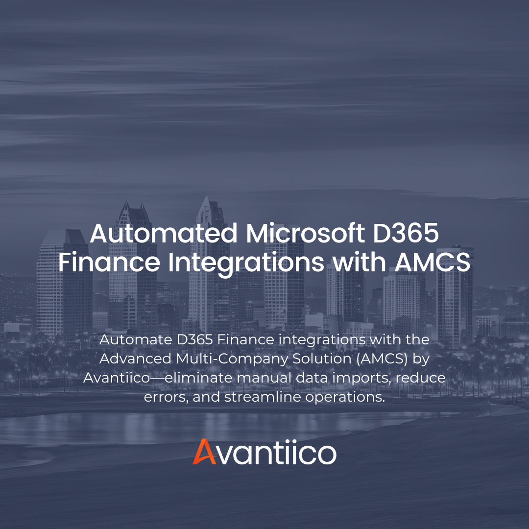 Automated Microsoft D365 Finance Integrations with AMCS - Avantiico
