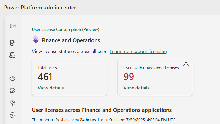 How to View License Consumption for Dynamics 365 F&O Apps (Power Platform)