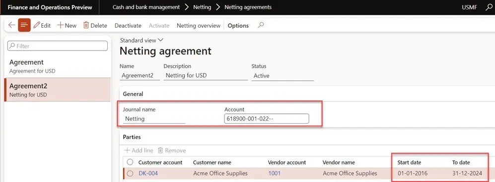 Customer and Vendor Netting in D365 F&O/F&SCM